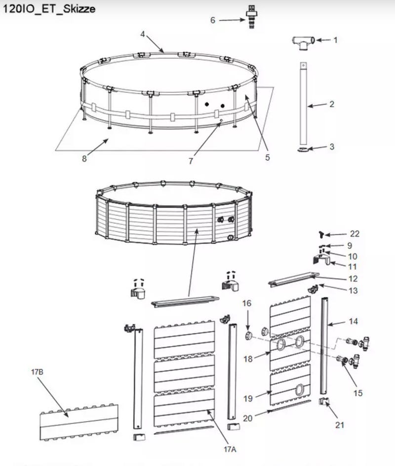 Intex Spare Parts - Frame Pool Graphite Ø 478 x 124 cm Model 2022 ...