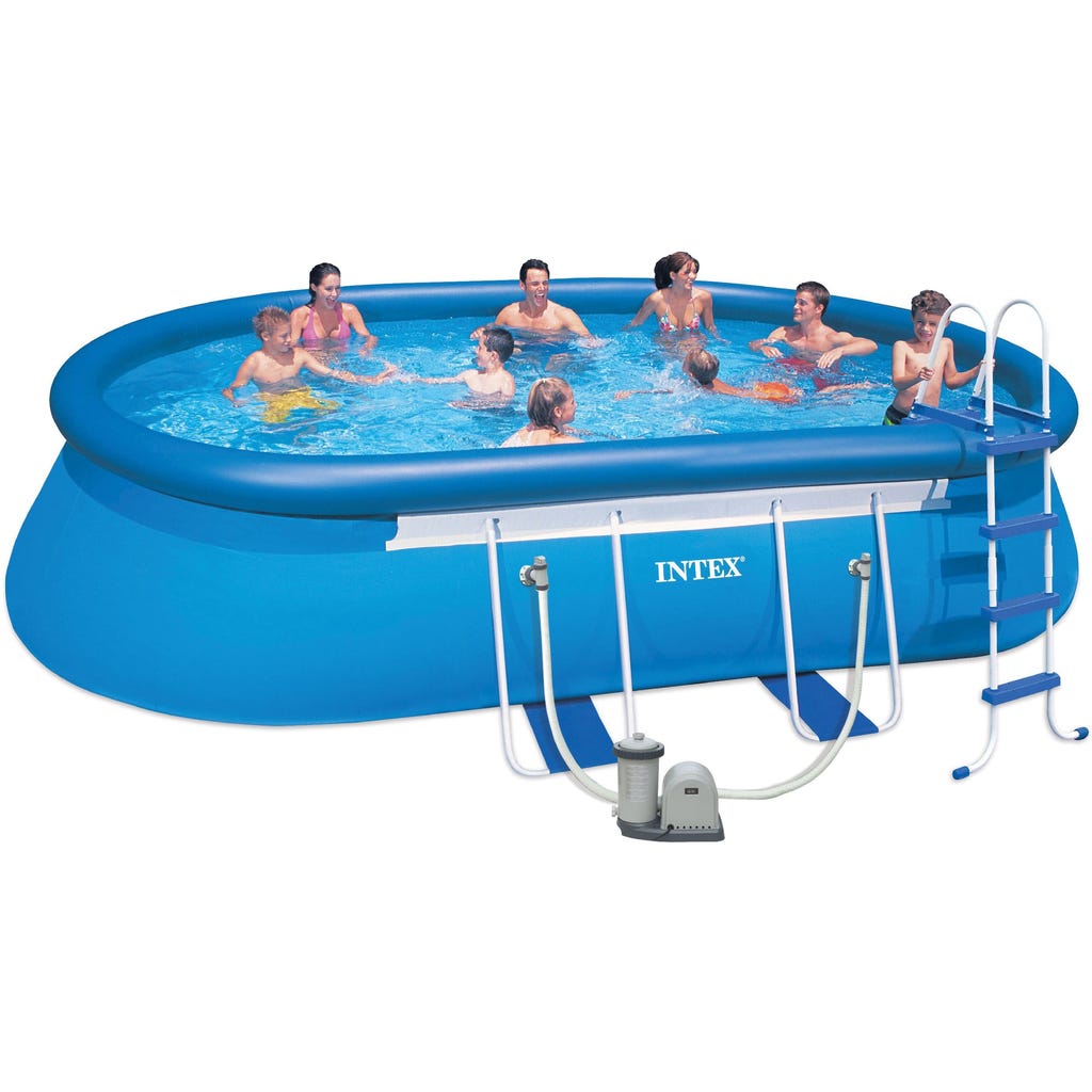 Intex Frame Pool Oval 610 x 366 x 122 cm - pools.shop